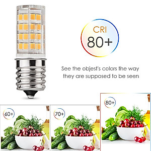 E17 LED Bulb Microwave Oven Light 4 Watt Warm White 3000K dimmable 52x2835SMD AC110-130V (Pack of 2)