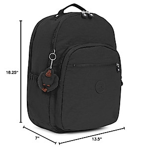Kipling Women's Seoul Go XL Backpack, Padded, Adustable Backpack Straps, Zip Closure, Black Tonal