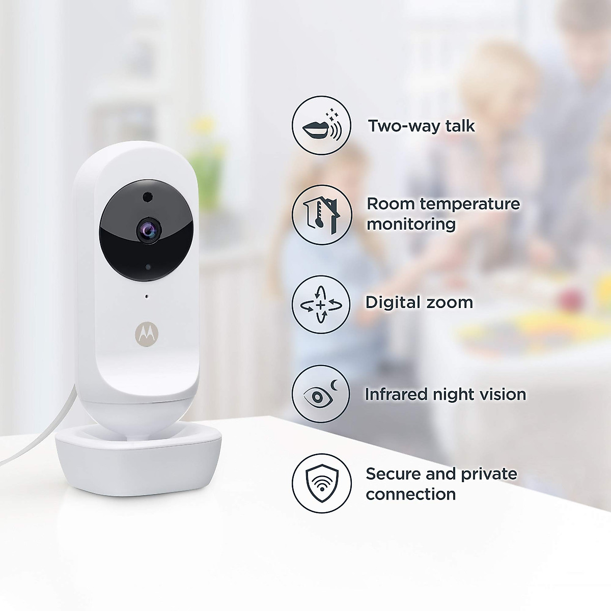 Motorola Connect20-2 Video Baby Monitor with Two Cameras – 4.3" Parent Unit and Wi-Fi Viewing for Baby, Elderly, Pet - 2-Way Audio, Night Vision, Temperature Sensor, Digital Zoom