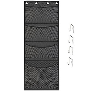Stuffed Animal Storage, Over The Door Organizer Storage for Filling Stuff Toys, Stuffed Animals Holder with 5 Pockets, Foldable Hanging Storage Holder Storage Bag with 4 Compartments