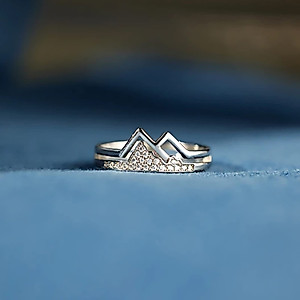 XXLZ Mountain Band Ring,daughter Faith Moves Mountains Pavé Mountain Ring,925 Sterling Silver Rings,sterling Silver Plain Mountain Design Ring,jewelry Gift For Women Teen Girls (6)