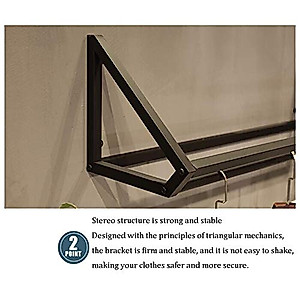 Metal Wall-mounted Floating Shelves, Industrial Pipe Commercial Clothing Display Rack Combination Shelves, Heavy Retail Store Clothing Racks,Clothes Rails for Laundry and Clothing Stores