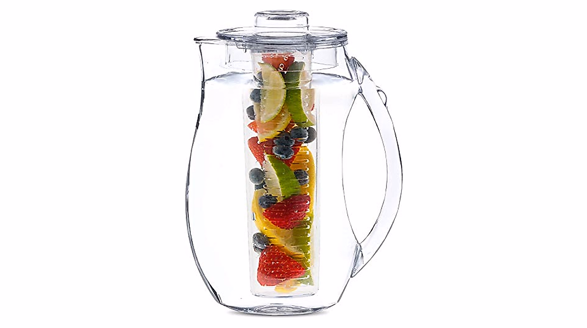 Large Fruit Infuser Water Pitcher (2.9 Quart / 93 Oz) – Shatterproof ...