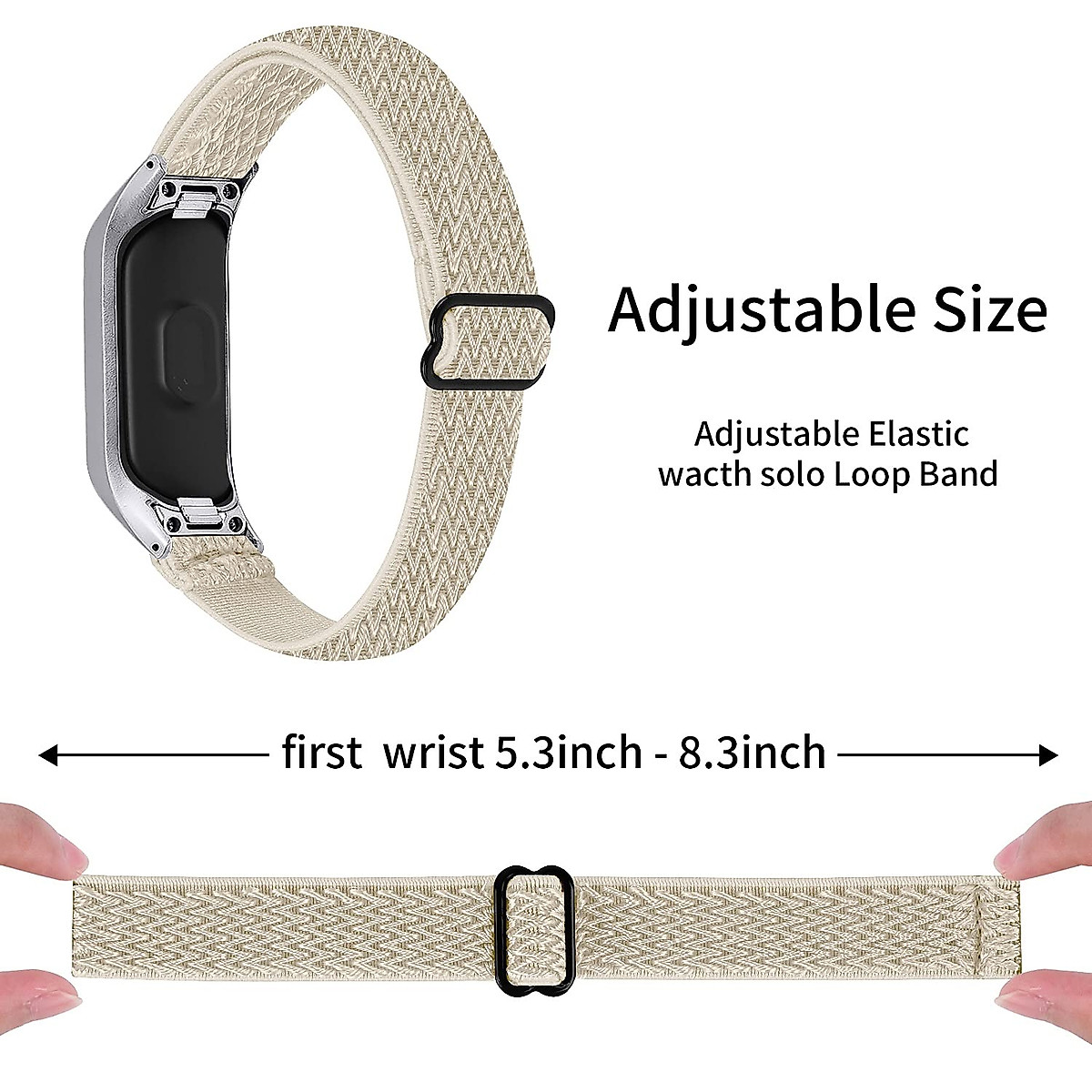 MVRYCE SM-R375 Galaxy Fit E Watch Loop, 5.3"-8.3" Adjustable Watch Strap Soft Breathable Elastic Replacement Band with Metal Frame Compatible for Samsung Galaxy Fit E SM-R375 Smart Watch (Y11)