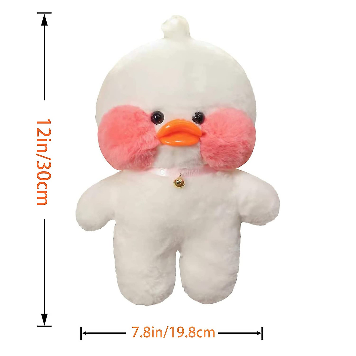 Flaymory White Duck Stuffed Animal Toy Soft Plush Toy for Kids Girls DIY Hugglable Plush Stuffed Toy with Cute Headband and Costume Best Gifts for Birthday. (12inch/30cm) White Yellow