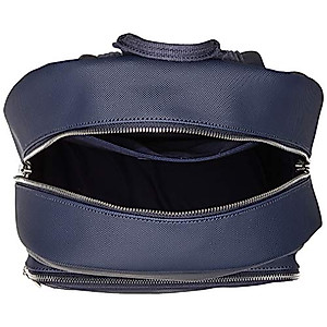 Lacoste mens Solid Large Zip Backpacks, Peacoat, One Size US