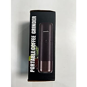 Portable Electric Burr Coffee Grinder: CONQUECO Small Coffee Bean Grinding Machine - Rechargeable Stainless Conical Burr Grinders with Multiple Grind Settings, 20g (with Brush)