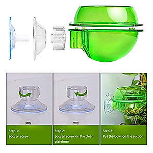 Suction Cup Reptile Feeder, Anti-Escape Reptile Food Bowl, Chameleon Bowl, Worm Live Fodder Container ,Translucent Home Pet Feeder Supplies Accessories for Tortoise Gecko Snakes Chameleon Iguana