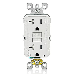 Leviton AGTR2-W SmartlockPro Dual Function AFCI/GFCI Receptacle, 20 Amp/125V, White & T5825-W 20 Amp, Tamper-Resistant, Decora Duplex Receptacle, Residential Grade, White