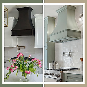 Riley & Higgs Curved Front Unfinished Range Hood Cover With Decorative Molding - Wall Mounted Wood Range Hood Covers, Plywood and Maple (Unfinished, 37.5 W X 36 H inches)