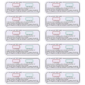 20pcs Light Test Cards UVA UVC Test Cards Light Wavelength Indicator Cards