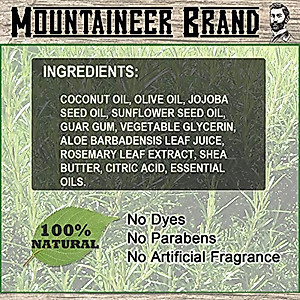 Mountaineer Brand Beard Wash - All-Natural Beard Shampoo, Thick Lather & Deep Clean Beard Wash For Men With Cedar Wood Oil, Fir Needle Oil, Eucalyptus Leaf Oil - Lime & Sage, 4 oz