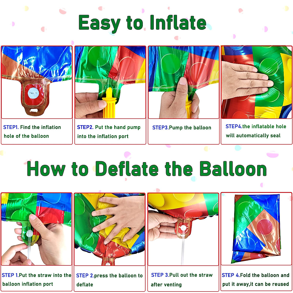 32 Inch Building Block Number 6 Balloons 6 year old Large Big Helium Foil Mylar Balloon for Girls Boys 6th Birthday Party Decoration Supplies