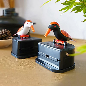 Wusteg 2 Pcs Bird Toothpick Box Creative Push-Type Bird Toothpick Dispenser Woodpecker Toothpick Automatic Telescopic