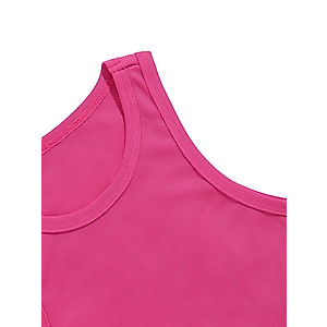 Verdusa Women's 2 Piece Outfit Sleeveless Crop Tank Top and Shorts Tracksuit Set Hot Pink XL