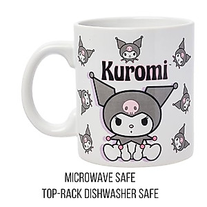 Silver Buffalo Sanrio Hello Kitty and Friends Kuromi Poses Ceramic Mug, 20 Ounces