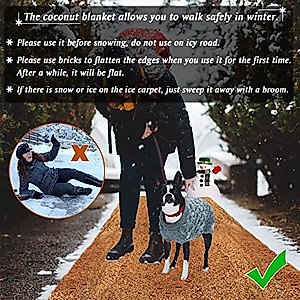 2 Pack No Slip Ice and Snow Carpet- 16 × 118 inches Natural Coconut Fiber Carpet Mat Walking Safety, Winter Walkway Carpet Runner for Front Door Hallway Stairs, Outdoor Patio Porch Garden