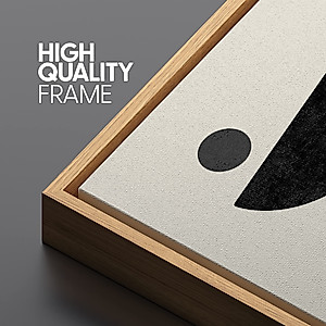 SIGNLEADER Framed Canvas Print Wall Art Circles with Spiral Parabolas Abstract Shapes Illustrations Modern Art Contemporary Dramatic Black and White for Living Room, Bedroom, Office - 16"x24"x3 NATURAL