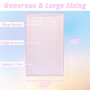Sacred Artisans Prayer Mat, Powder Pink, Padded with Thick, Soft, Luxury Foam - Prayer Rug, Muslim Prayer Rug, Islamic Prayer Rug, Prayer Matt - Travel & Gift Ready for Ramadan & Eid