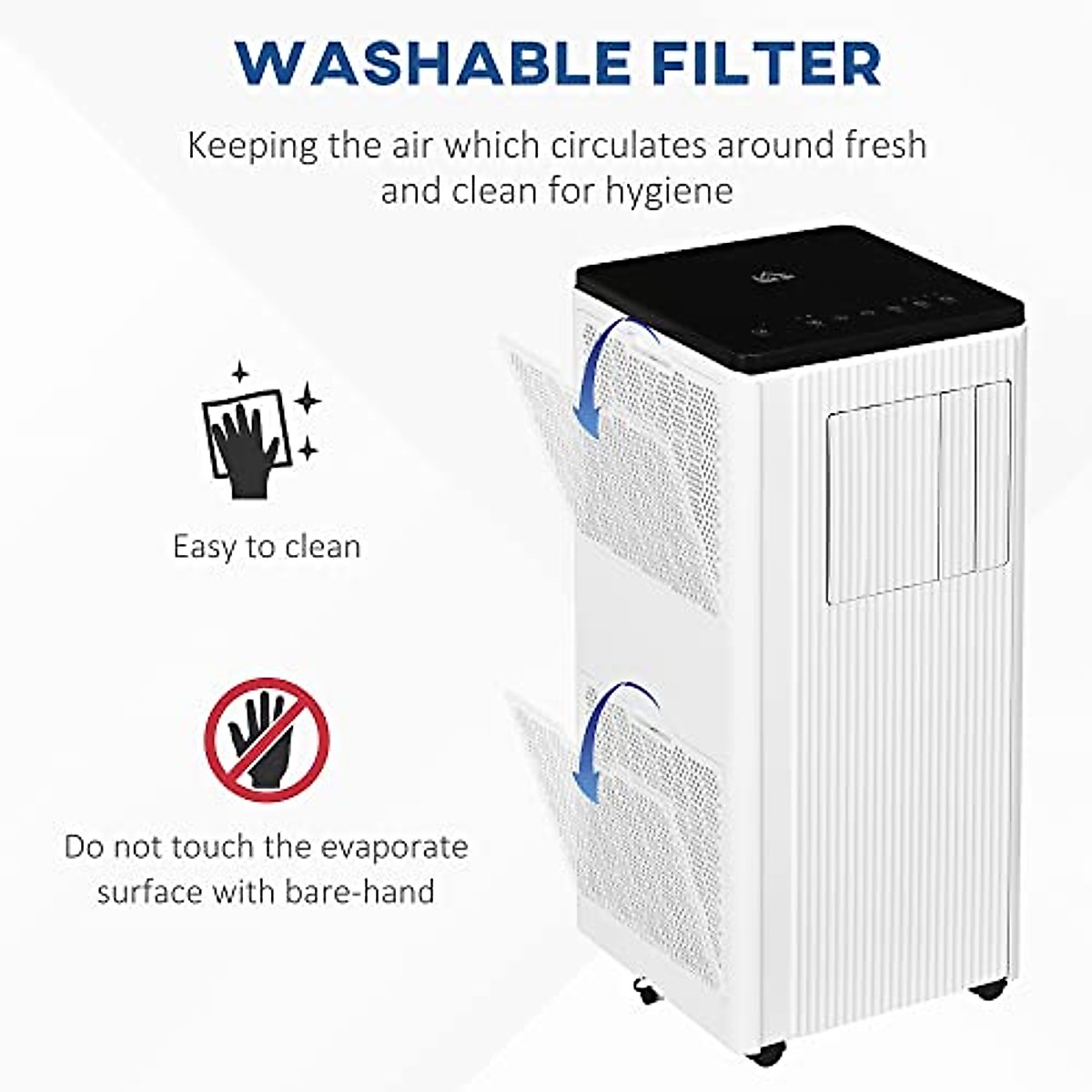 HOMCOM 10,000 BTU Smart WiFi Portable Air Conditioners for Rooms Up to 237 Sq. Ft., Cool Dehumidifier Fan 3-in-1 Portable AC Unit with Remote, 24H Timer, Window Mount Kit Included, White