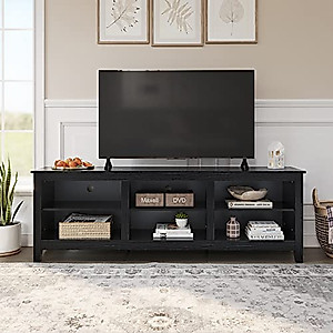 Panana TV Stand 6 Cubby Television Stands Cabinet 6 Open Media Storagefor TVs up to 80 Inches, 70 Inch (70 Inches Black)