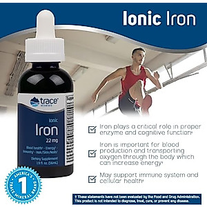 Trace Minerals Ionic Iron 22 mg - Dietary Supplement to Support Immune System Health & Energy - Liquid Ionic Trace Mineral Supplement with Ferrous Sulfate - 1.9 fl oz (About 46 Servings)