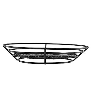 G.E.T. 4-38848 12.5" x 9.25" Oval Basket, 2.25" Clipper Mill, Iron Powder Coated, Black