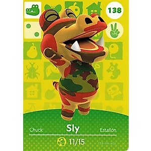 Nintendo Animal Crossing Happy Home Designer Amiibo Card Sly 138/200 USA Version