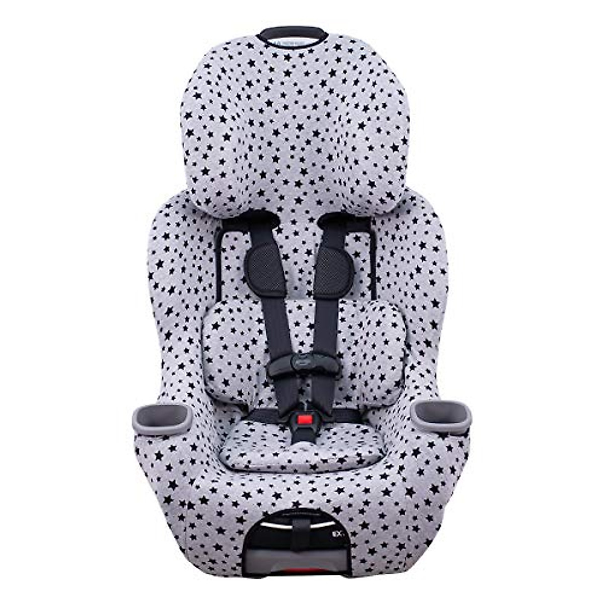 JYOKO Kids Cover Liner for car seat Compatible with Graco Extend2fit, 100% Cotton Made (Black Star)