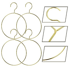 Alipis 16 pcs Ring Belts Hanger Scarf Holders Metal Hooks Rings Hanging Wardrobe Organizer Storage Shawl Golden Jewelry Rack Wrap Tie for Ties Neckties Round Belt Iron Nordic Scarves