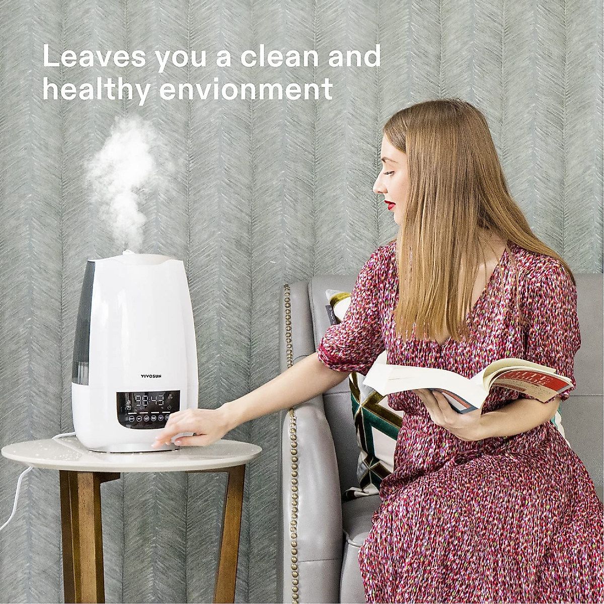 VIVOSUN Cool Mist Humidifier, 6L Quiet Ultrasonic Humidifier for Bedroom (Customized Humidity, Remote Control, Sleep Mode & Auto Shut Off, 360° Nozzle) White