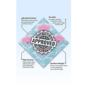 PajamaGram Pajamas Women Cotton Jersey - Women's Pajama Sets, Aqua, M, 8-10