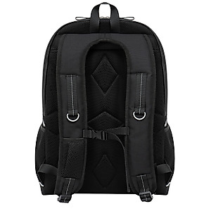 RIP-IT | Womens Pro Black & Silver Soccer Backpack with Padded Adjustable Straps | Ventilated Pockets, Water Resistant Bonnet, & Soccer Ball Compartment