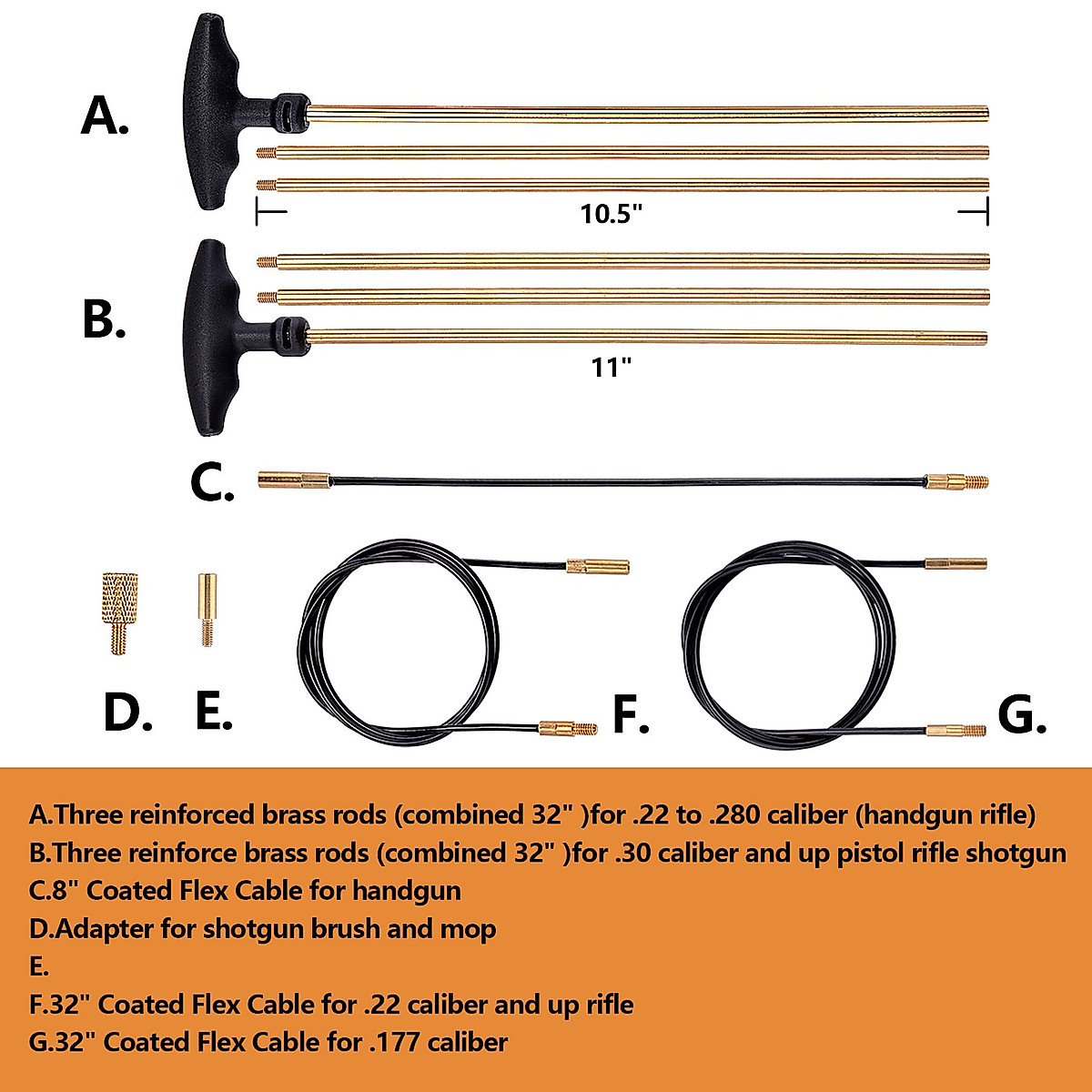 BOOSTEADY Gun Cleaning Kit Universal Gun Cleaning Kit Shotgun Pistol Cleaning Kit with Lightweight Organized Carrying Case Gun Cleaning Supplies Gun Cleaner Bottle Brass Jags and Tips