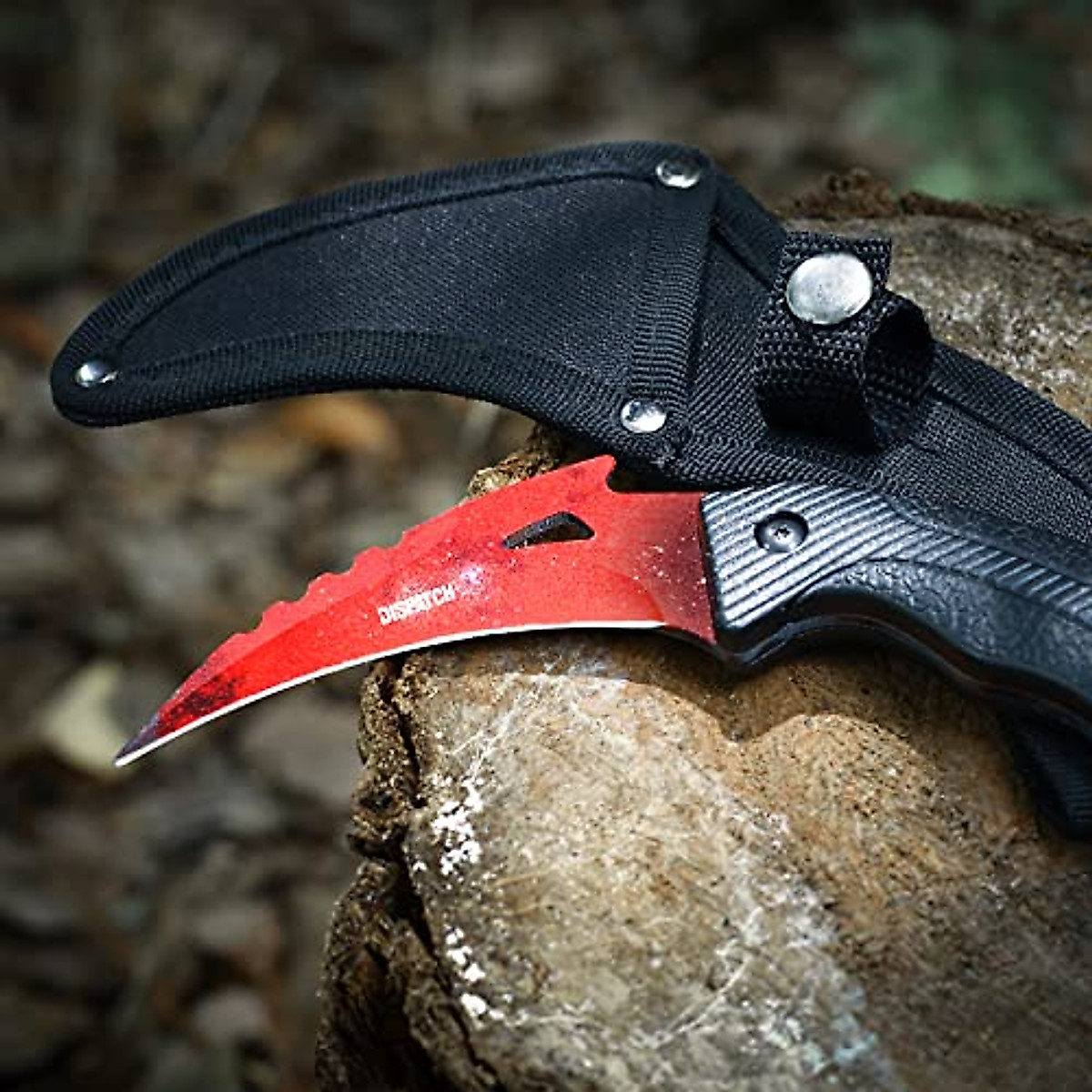 Dispatch Karambit Knife Fixed Blade Tactical Camping Tool, Outdoor Hunting Knife with Sheath and Cord, Suitable for Hiking, Adventure, Survival, Collection