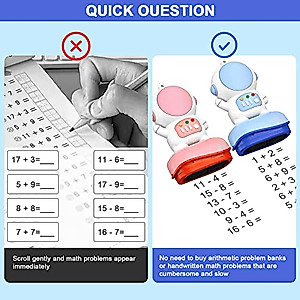 Roller Digital Teaching Stamp for Kids,LEGMEE Addition and Subtraction Seal Arithmetic Artifact, Within 100 Teaching Math Practice Questions, for Preschool Kindergarten Homeschool Supplies (2pcs)