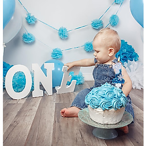 Blue Birthday Candles 3, Blue and White Glitter Birthday Number 3 Candles with Snowflake Party Supplies