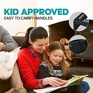 Folding Lap Desk, Laptop Desk, Breakfast Table, Bed Table, Serving Tray - The lapdesk Contains Extra Storage Space and dividers & Folds Very Easy, Great for Kids, Adults, Boys, Girls (Black)