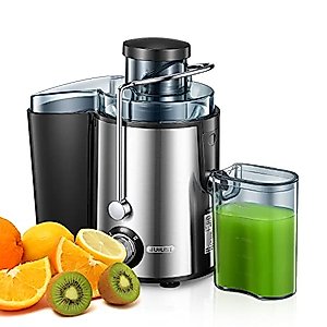 Juicer Machines, Juilist New Generation Compact Centrifugal Juicer Extractor for Fruits and Vegetables with 3” Wide Mouth, 400W Motor Easy to Clean with Anti-Drip, BPA-Free, Recipe & Brush Included