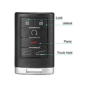 X AUTOHAUX Replacement Keyless Entry Remote Car Key Fob OUC6000066 315MHz for Cadillac Escalade ESV 2007-2014 850K-6000066 6 Key Button