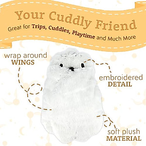 KIDS PREFERRED Harry Potter 9 Inch Tall 26 Inch Wingspan Hedwig Baby Lovey Security Blanket Snuggler Toy Snowy Owl Stuffed Animal for Newborn Infants and Babies