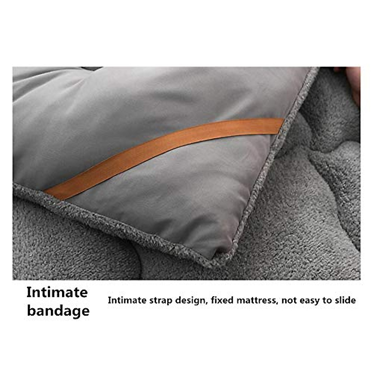 Plush Solid Color Floor Mattress Non-Slip Thicken Japanese Tatami mat Foldable Double Futon Mattress Topper for Bedroom Living Room Dorm Room EtcA-90x200cm(35x79inch)