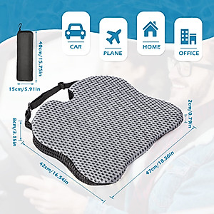 Baudelio Car Wedge Seat Cushion - Seat Cushion for Driving with Larger Size. Memory Foam Cushion for Tailbone Pressure Relief.Booster Seat Cushion for Cars, Trucks,Vehicles & Office Chair