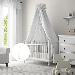 Steel Net Stand Holder Set, Height Adjustable Clip- On Lightweight Crib Canopy Holder Bracket, Net Accessories for Bed
