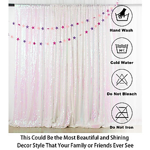 ShinyBeauty Sequin Backdrop Curtain 5FTx7FT Iridescent White Sequin Photo Booth Backdrop Window Curtain DIY Wedding Backdrop Shimmer Backdrop Baby Shower Backdrop Grad Party Birthday Backdrop