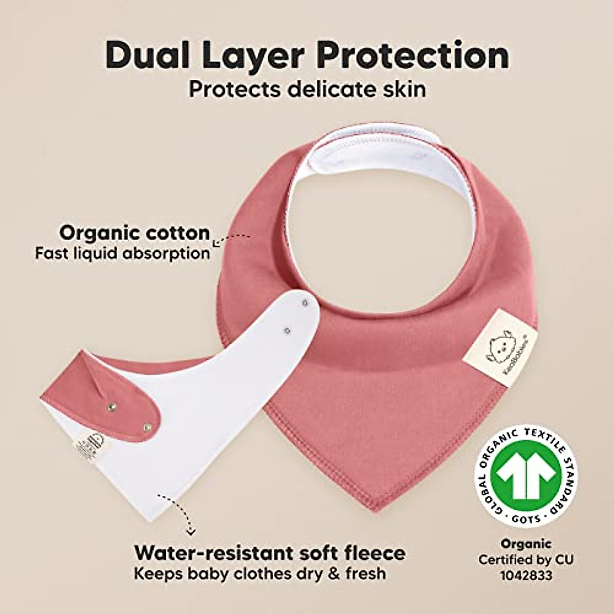 8-Pack Organic Baby Bandana Drool Bibs for Girls - Baby Bibs for Baby Girls, Baby Boys, Soft Cotton Bandana Bibs, Baby Drool Bib, Teething Bibs for Infant, Toddler, Bib Girl (Muted Pastel)