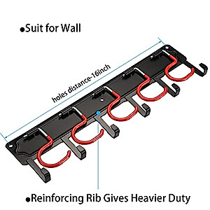 PHUNAYA 68" All Metal Garden Tool Oaganizer for Garage Organization,Garage Wall Organizer and Rake Holder Wall Mount,Shovel Holder and Tool Rack for Yard Tool,Handle tools,Broom and Mops.