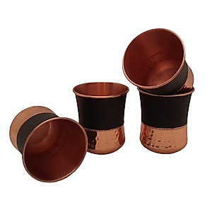 Ornate Internationlal 16 Oz Black Matte Moscow Mule Copper Cups and Barrel Mugs, Moscow Mule Mug with Rose Gold Copper Rims, Set of 4 (black)