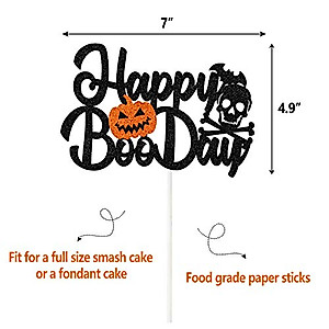 Yvokii Boo Halloween Cake Topper,Pumpkins Cake Topper Boo Halloween Decorations Ghost Halloween Cake Decoration Pumpkins Ghosts Bats Spider Boo Halloween Supplier for Happy Halloween Party
