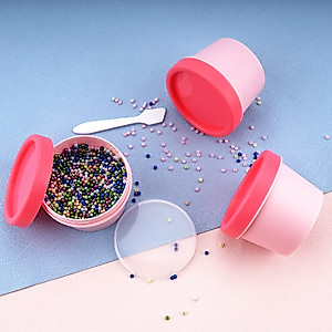 Cosywell Plastic Cream Jars 3.4oz/100ml Empty Cosmetic Pot Jars 4 Pieces Refillable Travel Containers for Toiletries TSA Approved Leak-proof Travel Size Accessories with Lids（Pink）